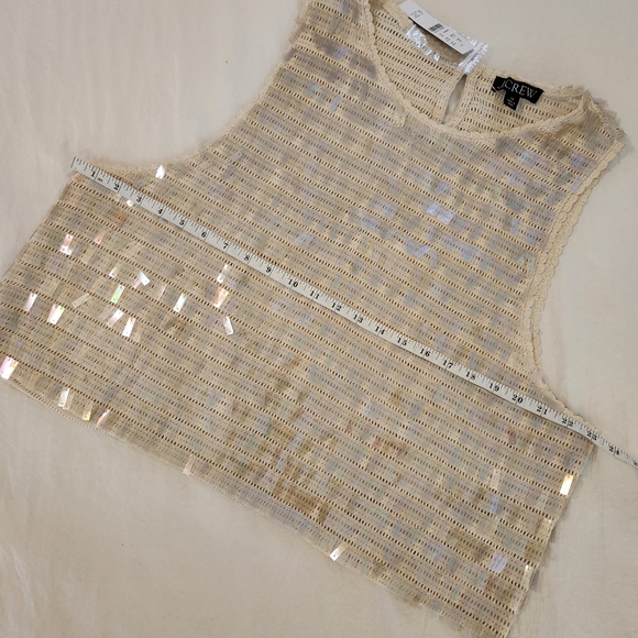 J. Crew | Tops | Nwt J Crew Crochet Sequin Tank Top Shirt Sleeveless 2x ...